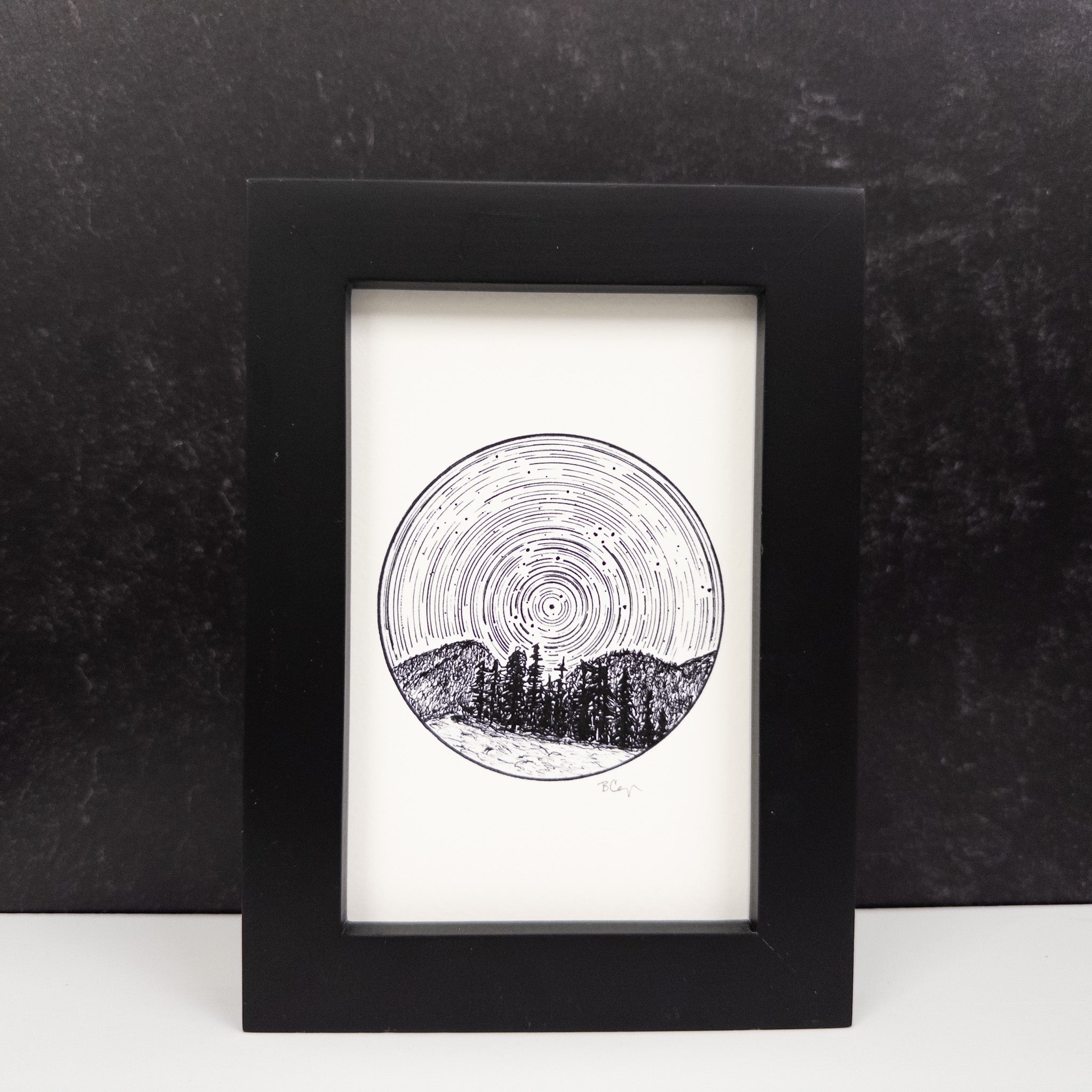 Aquarius - Star Trails - Zodiac Constellations - Pen and Ink Drawing P ...
