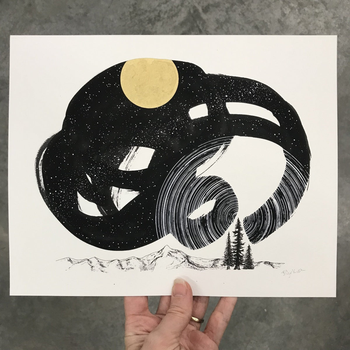 Space and Time Series - Drawing 6 - Hand Embellished Print - Print to ...