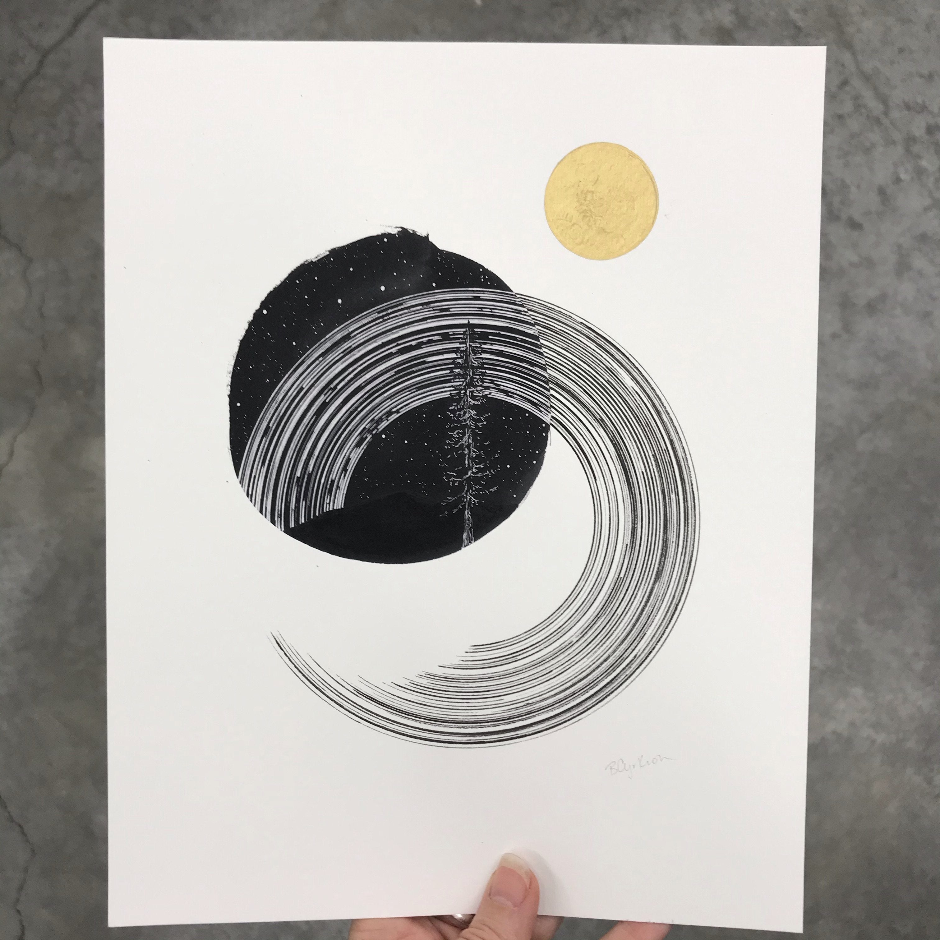 Space and Time Series - Drawing 2 - Hand Embellished Print - Print to ...
